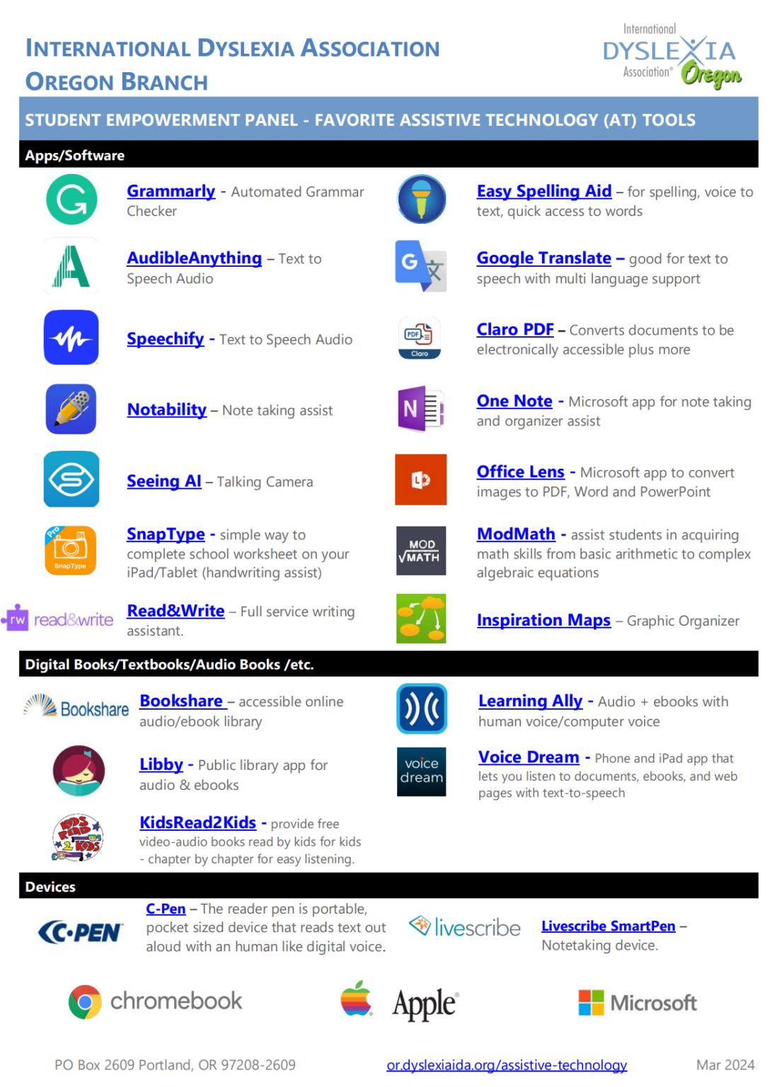 ASSISTIVE TECHNOLOGY - International Dyslexia Association | Oregon