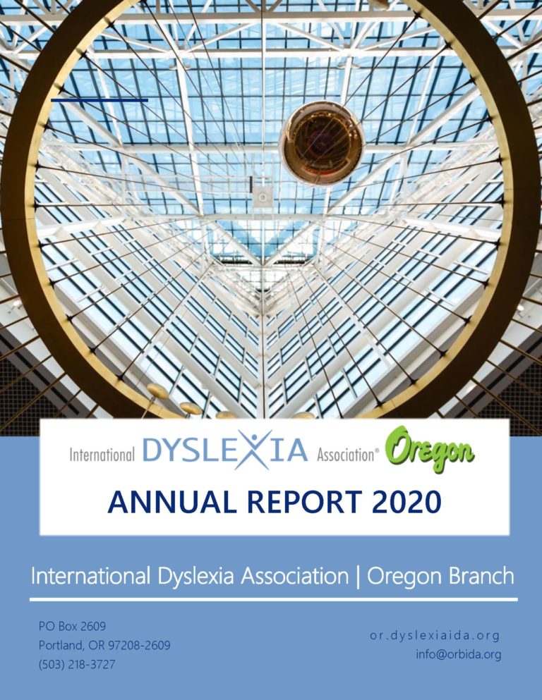 Annual Report 2020 - International Dyslexia Association | Oregon
